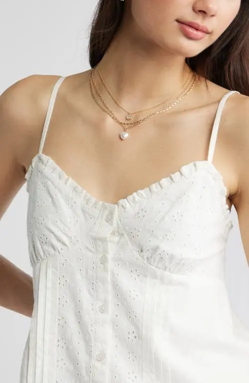 Bp. Cotton Eyelet Pintuck Camisole - Ivory