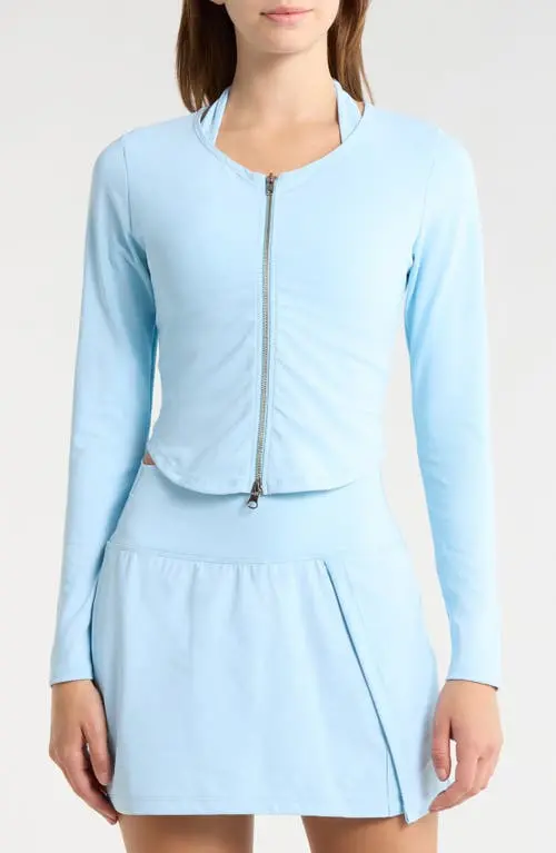 Year Of Ours Crop Zip Cardigan - Sky