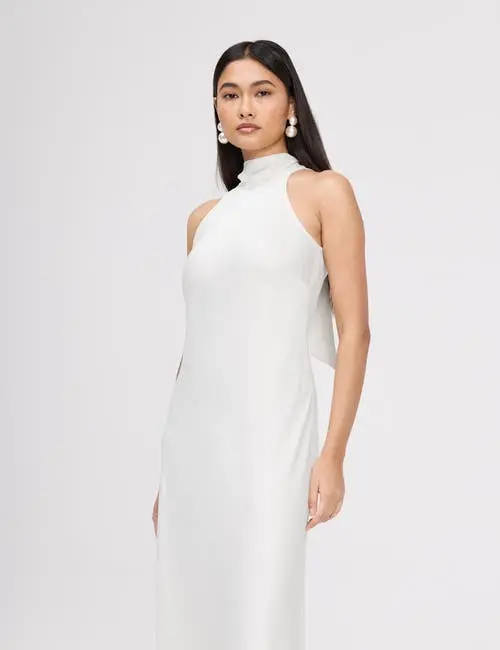 GHOST LONDON Angelica High Neck Maxi Dress - Ivory