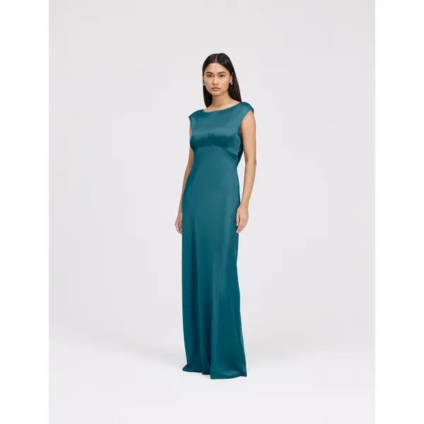 GHOST LONDON Octavia Cowl Back Satin Maxi Dress - Emerald