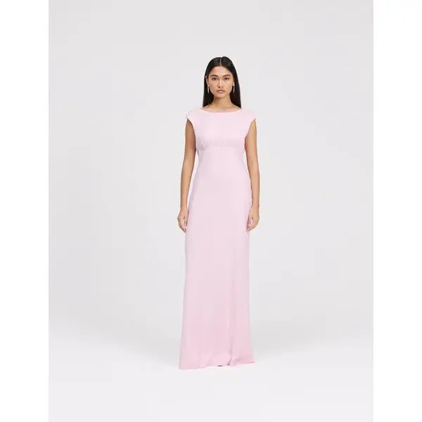 GHOST LONDON Octavia Cowl Back Satin Maxi Dress - Pale Pink