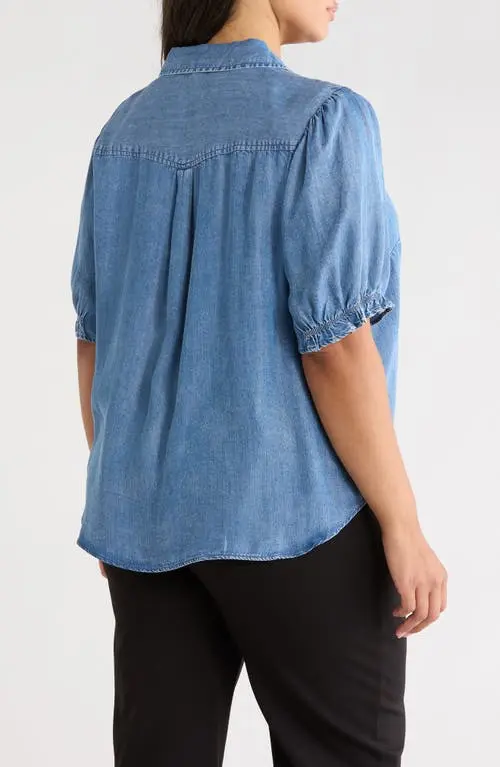 BEACHLUNCHLOUNGE Inara Denim Top - Medium Wash