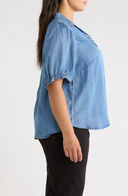BEACHLUNCHLOUNGE Inara Denim Top - Medium Wash