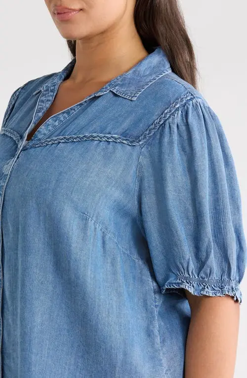 BEACHLUNCHLOUNGE Inara Denim Top - Medium Wash