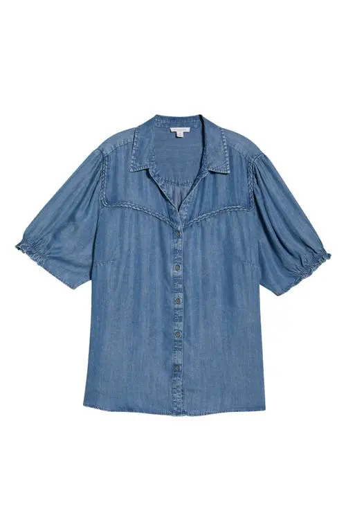 BEACHLUNCHLOUNGE Inara Denim Top - Medium Wash