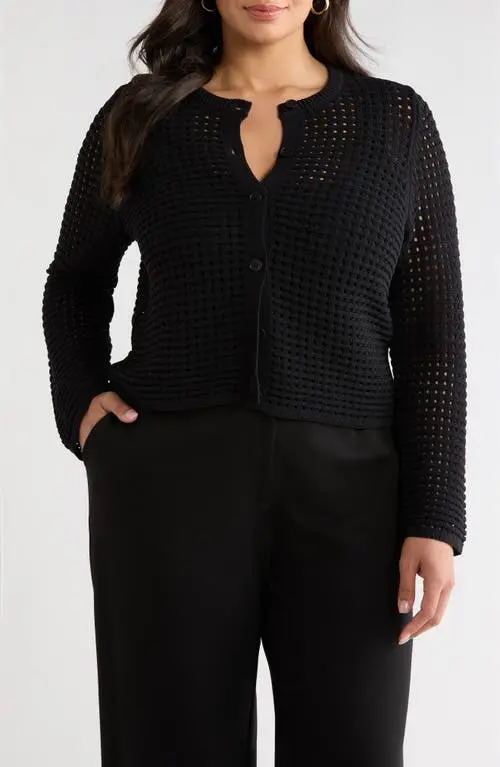 Nordstrom Open Stitch Cardigan - Black