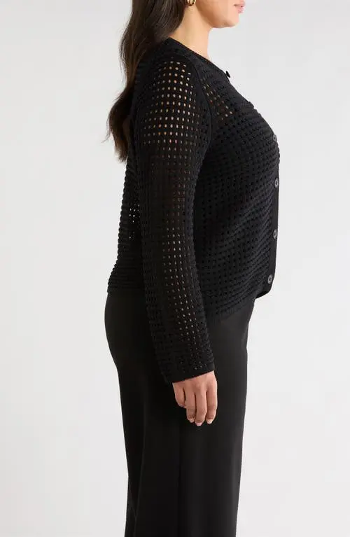 Nordstrom Open Stitch Cardigan - Black