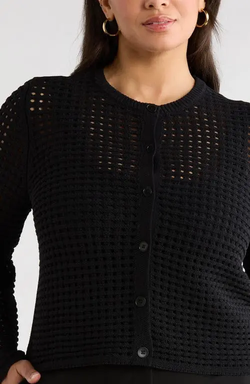 Nordstrom Open Stitch Cardigan - Black