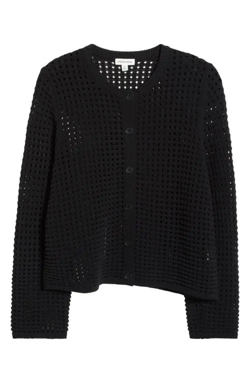 Nordstrom Open Stitch Cardigan - Black
