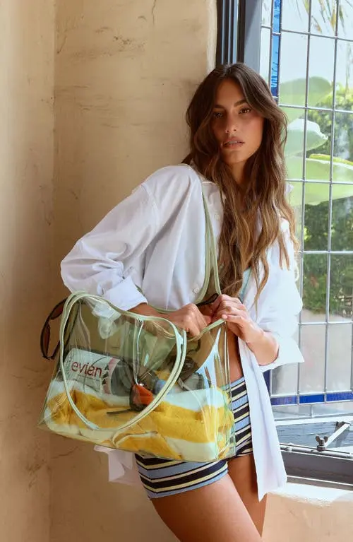 THIRTY YEARS Jelly Tote With Pu Leather Trim - Green