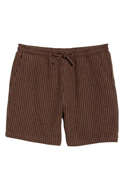 PERCIVAL Pinstripe Cotton & Linen Drawstring Shorts