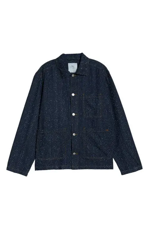 PERCIVAL Parsons Thread Detail Denim Jacket - Blue