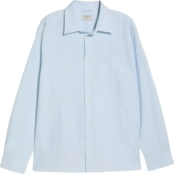 PERCIVAL Boxy Long Sleeve Cotton Blend Button-up Shirt