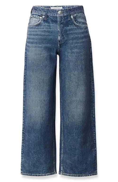 Rag & Bone Rb Miramar Andi Ankle Wide-leg Cotton-terry Sweatpant Jeans - Kimbr