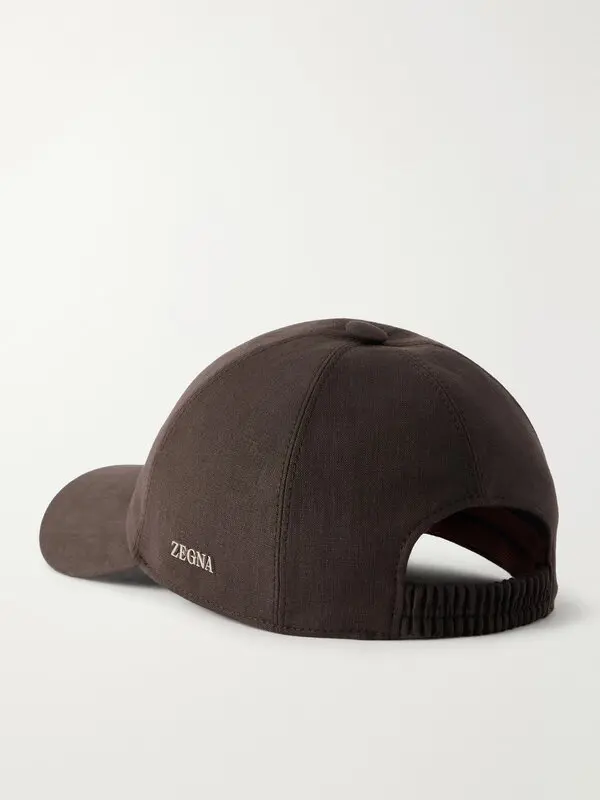 Zegna Oasi Linen Baseball Cap - Brown