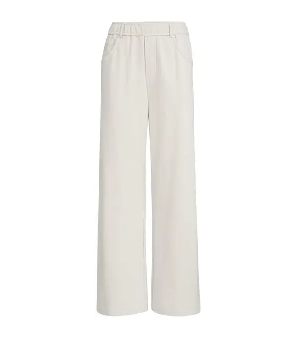 Brunello Cucinelli French Terry Wide-leg Sweatpants - White