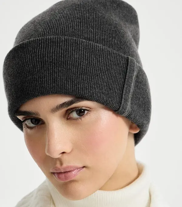 Brunello Cucinelli Cashmere Beanie - Black