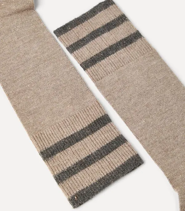Brunello Cucinelli Cashmere-blend Knit Calf Socks - Brown