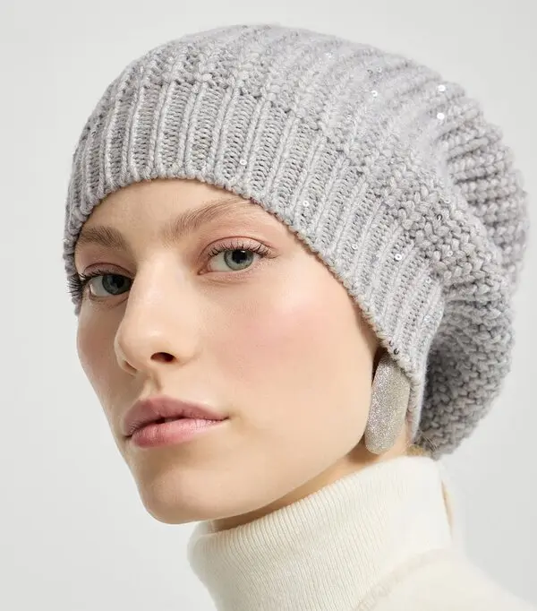 Brunello Cucinelli Cashmere And Silk Beanie - Grey