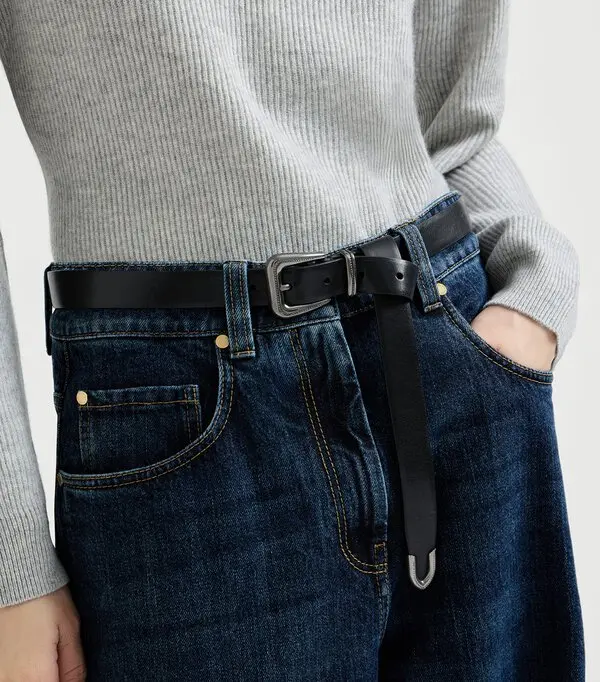 Brunello Cucinelli Calfskin Belt - Black