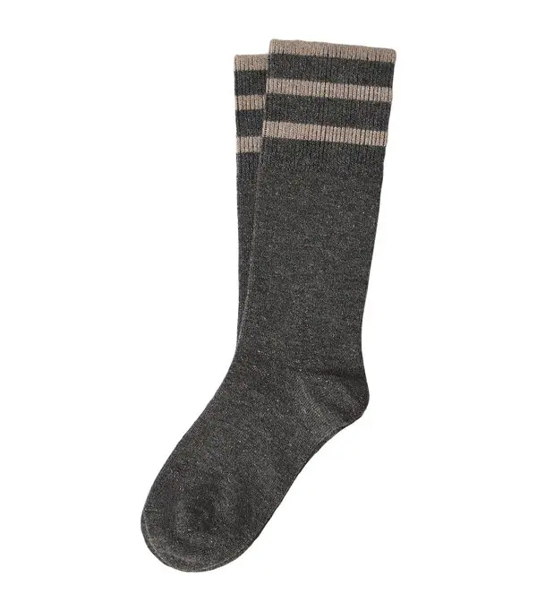 Brunello Cucinelli Cashmere-blend Sparkling Knit Calf Socks - Black