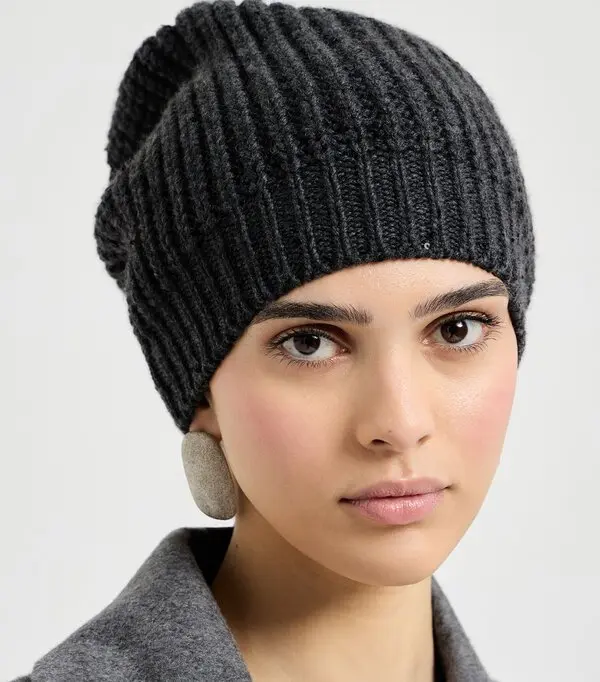 Brunello Cucinelli Cashmere-silk Sequined Beanie - Black