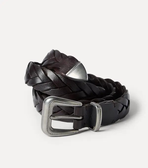 Brunello Cucinelli Leather Braided Belt - Brown