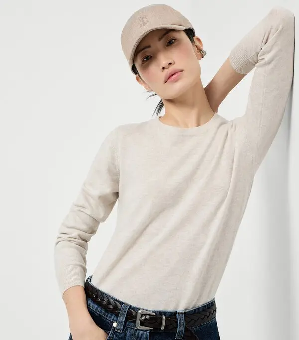 Brunello Cucinelli Cashmere Monili-trim Sweater - Beige