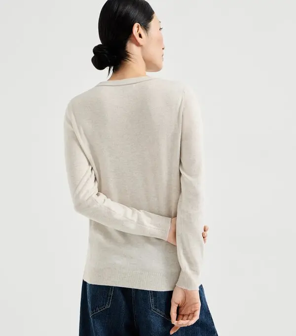 Brunello Cucinelli Cashmere Monili-trim Sweater - Beige