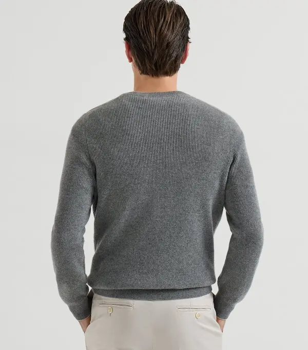 Brunello Cucinelli Cashmere Ribbed Sweater - Grey