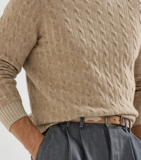 Brunello Cucinelli Cashmere Cable-knit Sweater - Brown
