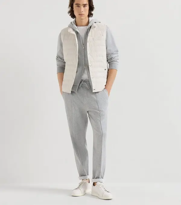Brunello Cucinelli Bonded Taffeta Down Gilet - Beige