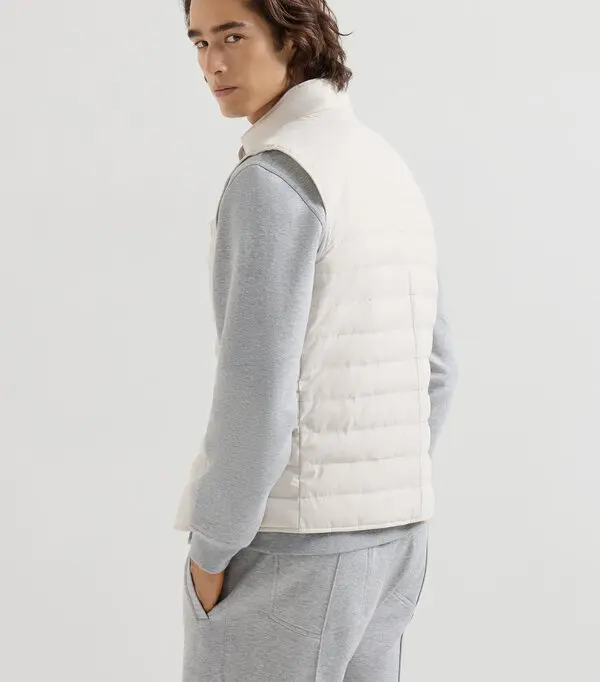Brunello Cucinelli Bonded Taffeta Down Gilet - Beige