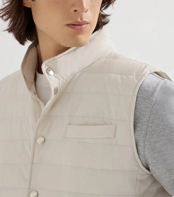 Brunello Cucinelli Bonded Taffeta Down Gilet - Beige