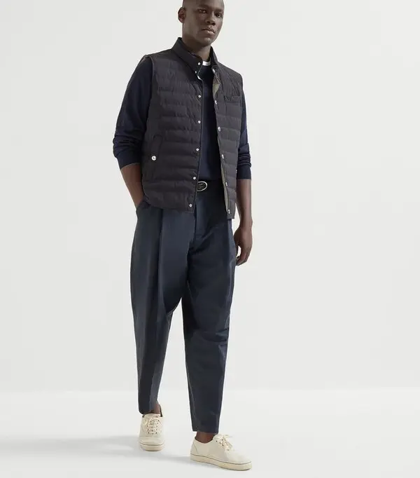 Brunello Cucinelli Bonded Taffeta Down Gilet - Blue