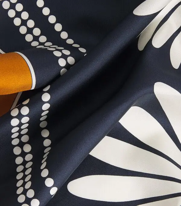 Sandro Silk Floral Print Scarf - Blue