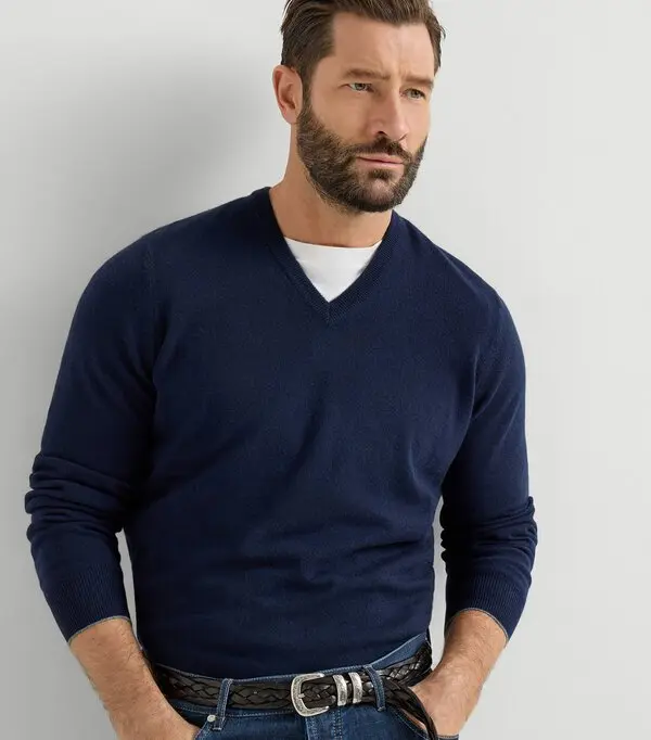Brunello Cucinelli Cashmere V-neck Sweater - Blue
