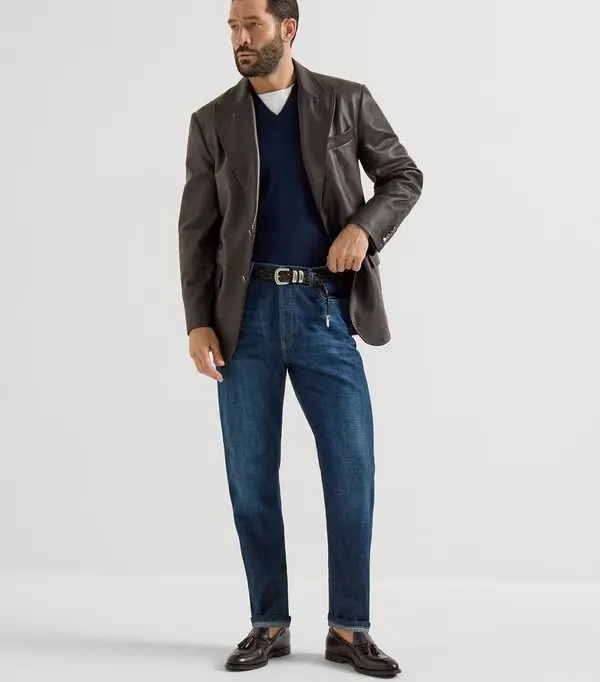 Brunello Cucinelli Cashmere V-neck Sweater - Blue