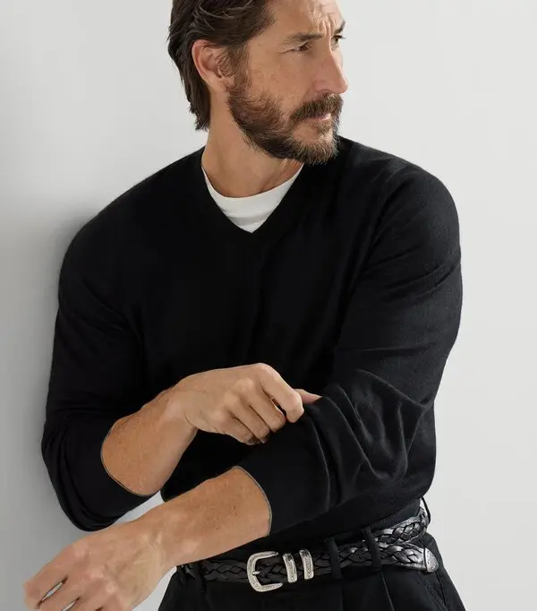 Brunello Cucinelli Cashmere-silk V-neck Sweater - Black