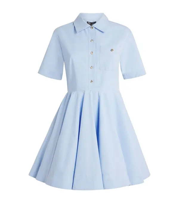 Maje Poplin Mini Shirt Dress - Blue