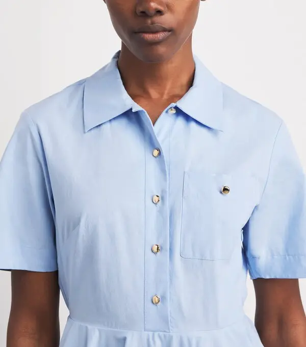 Maje Poplin Mini Shirt Dress - Blue