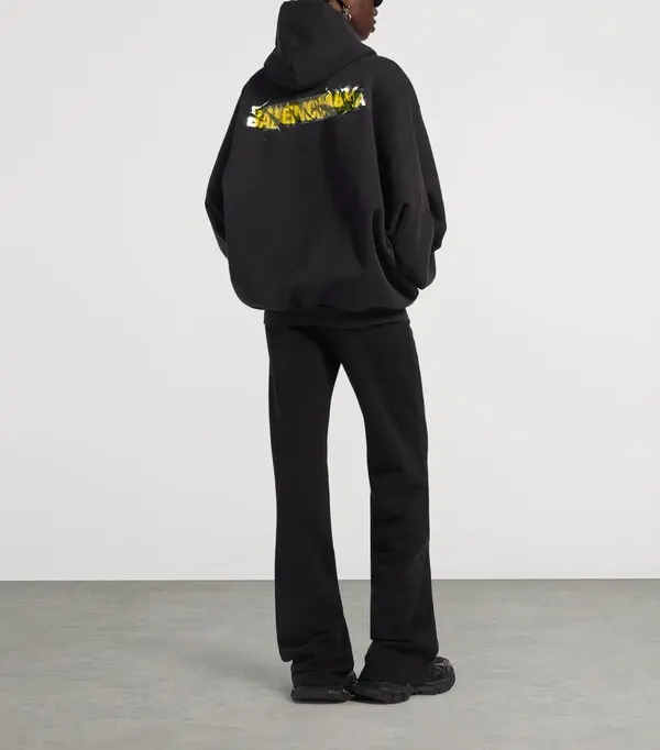 Balenciaga Cotton Spray Logo Zip-up Hoodie