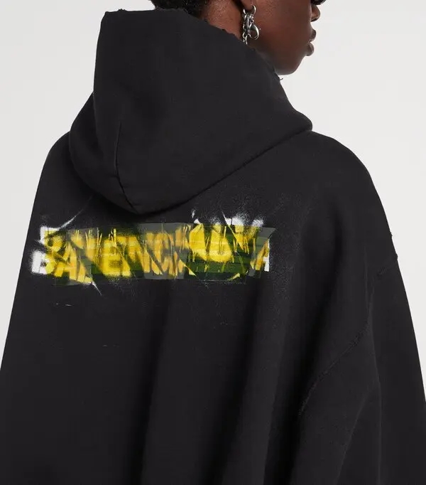Balenciaga Cotton Spray Logo Zip-up Hoodie