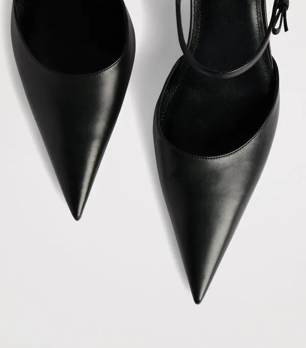 Balenciaga Leather Avenue Bow Slingback Pumps 70 - Black