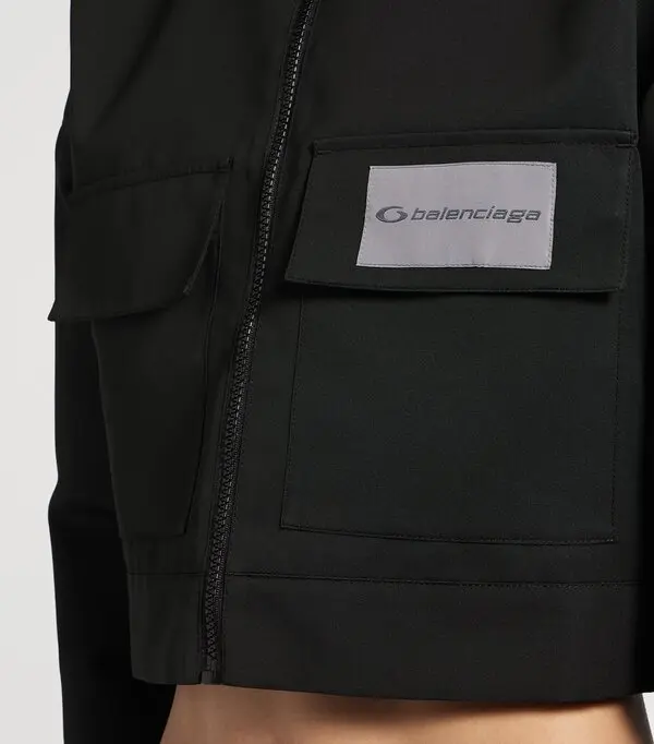 Balenciaga Technical Faille Cropped Track Jacket - Black