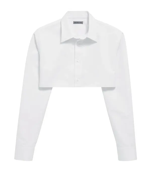 Balenciaga Cotton-silk Cropped Shirt - White