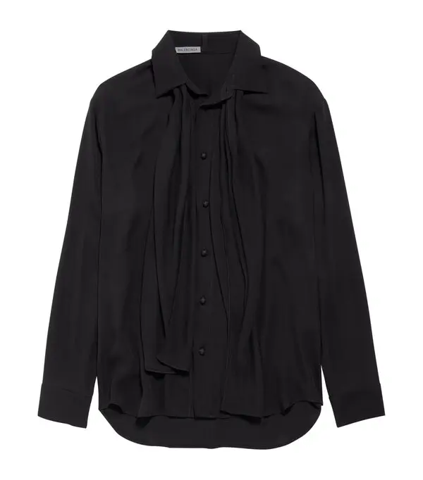 Balenciaga Silk Scarf Shirt - Black