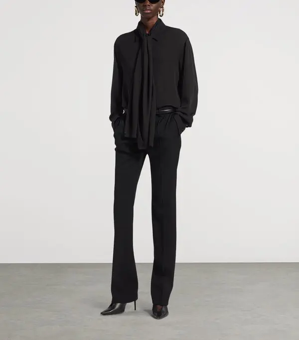 Balenciaga Silk Georgette Scarf Shirt