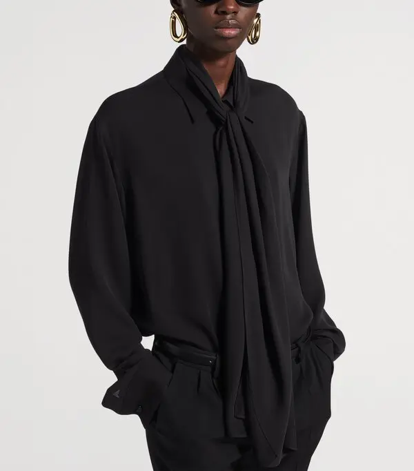 Balenciaga Silk Georgette Scarf Shirt