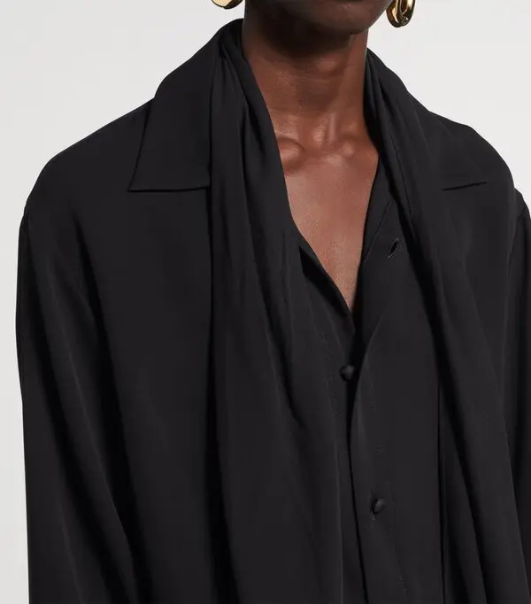 Balenciaga Silk Georgette Scarf Shirt